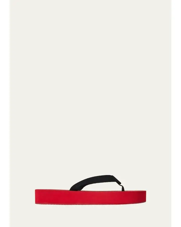 THE ROW Dune Cotton Flatform Thong Sandals - Red