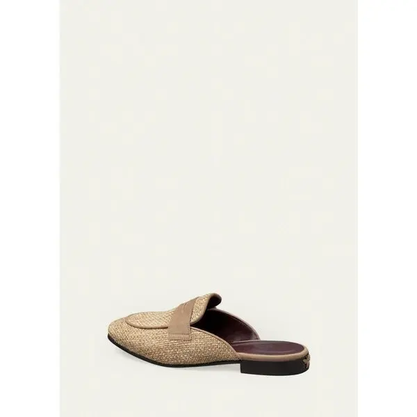 BOUGEOTTE Raffia Loafer Mules