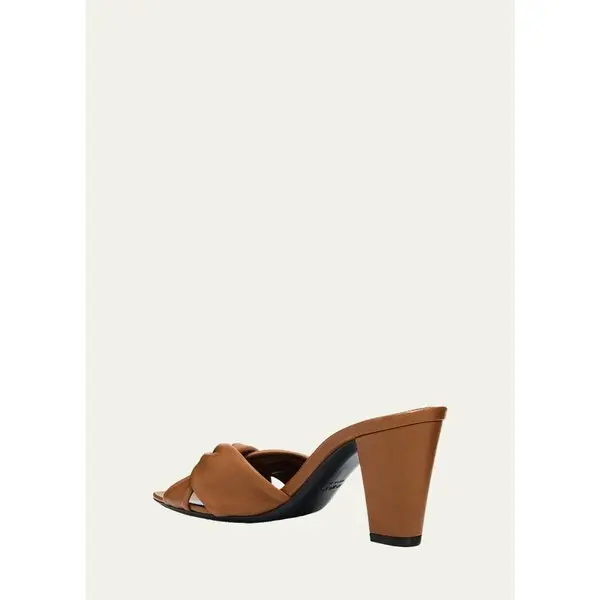 Saint Laurent 75mm Franciane Leather Mule Sandals