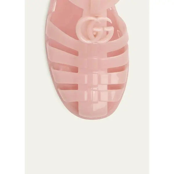 Gucci Gg Glossy Jelly Fisherman Sandals - Pink