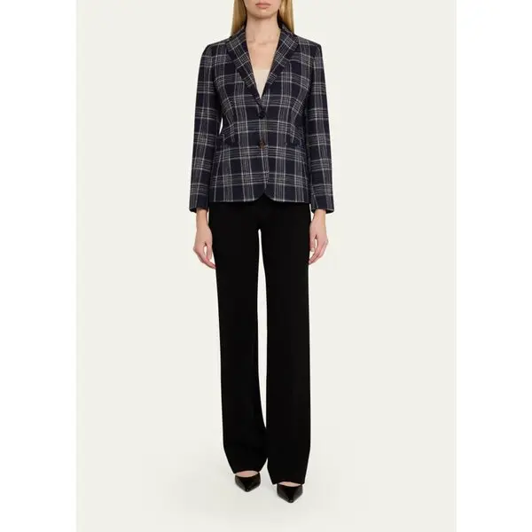 Kiton Plaid Silk-cashmere Single-breasted Jacket