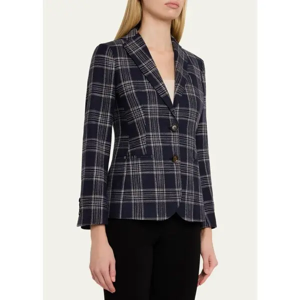 Kiton Plaid Silk-cashmere Single-breasted Jacket