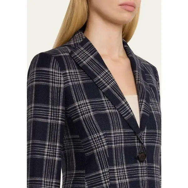 Kiton Plaid Silk-cashmere Single-breasted Jacket