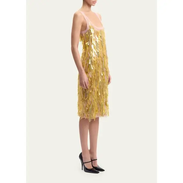 16Arlington Shani Embellished Mesh Midi Dress