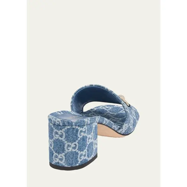 Gucci 55mm Siaga Gg Monogram Block-heel Sandals