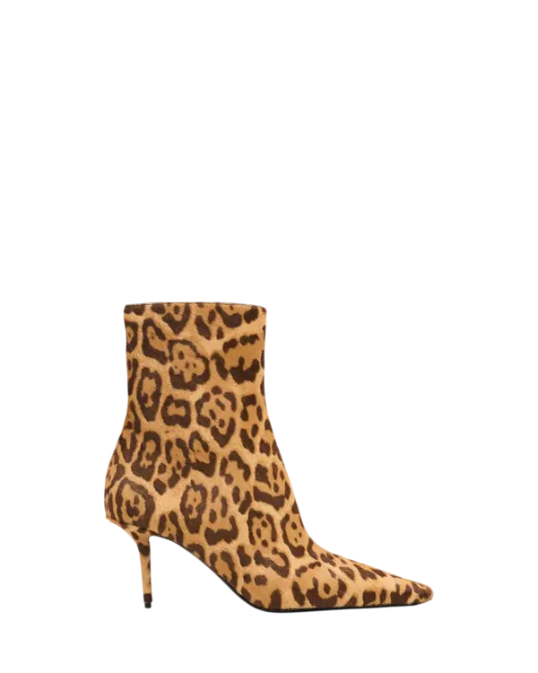 Saint Laurent 75mm Ashley Calf Hair Booties - Leopard