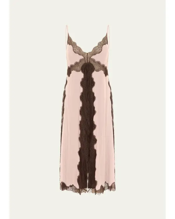 16Arlington Laura Silk Midi Slip Dress