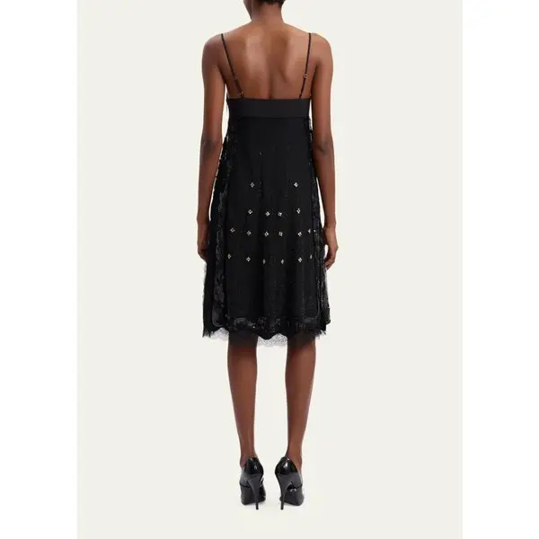 16Arlington Dorit Lace-trim Silk Midi Dress