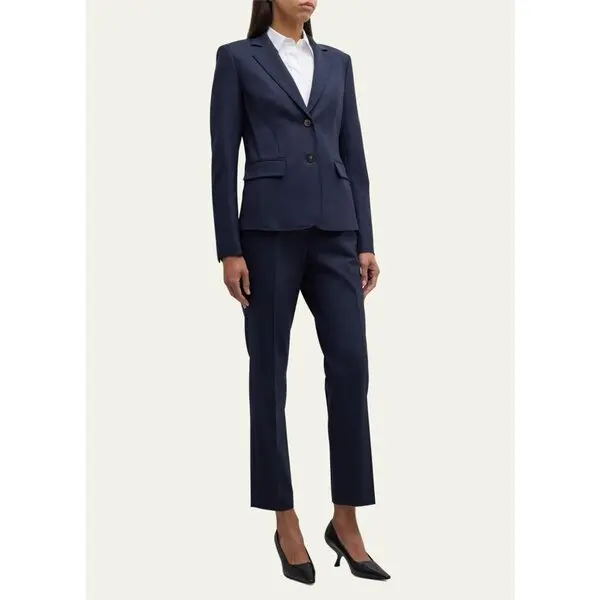 Lafayette 148 New York Pick Stitch Stretch Wool Blazer
