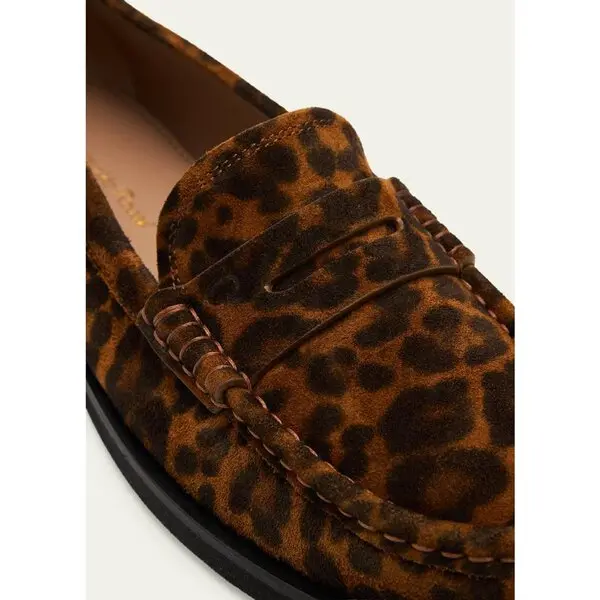 GIANVITO ROSSI Printed Suede Penny Loafers