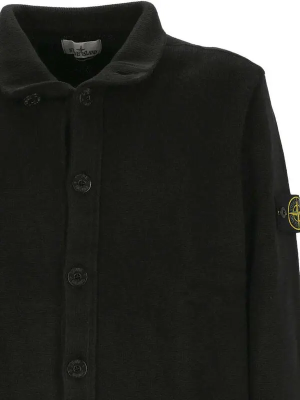 Stone Island Compass-badge Ribbed-knit Cardigan
