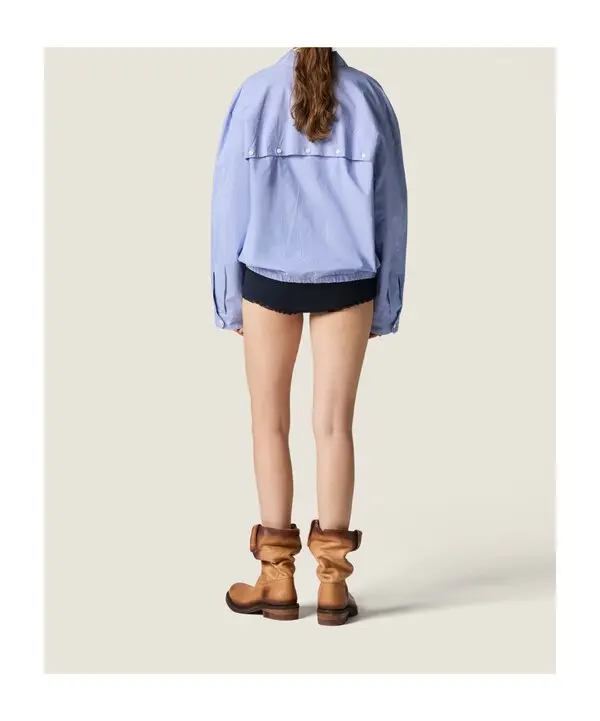 Miu Miu Gingham Check Blouson Jacket