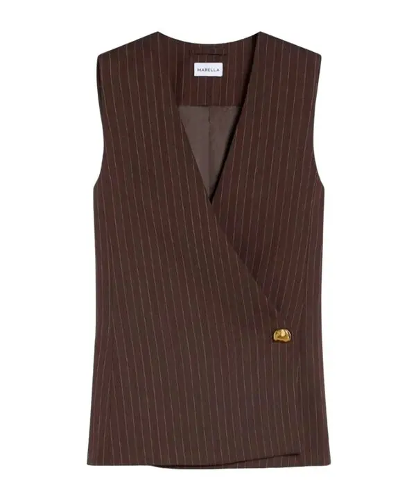 Marella Ranghi Pinstriped Vest