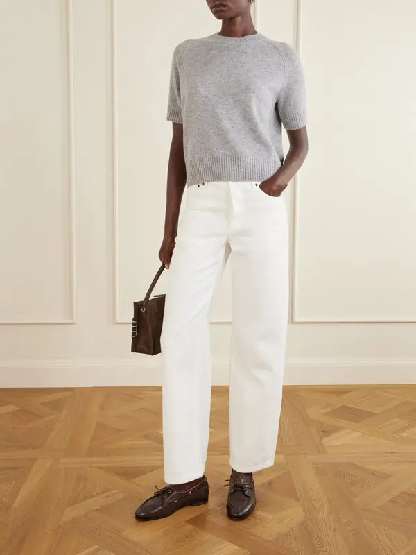 ANINE BING Logo-embellished Cashmere Sweater