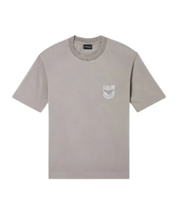 Emporio Armani Heavy Jersey T-shirt With Shield Embroidery