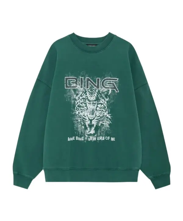 ANINE BING Miles Sweatshirt Leo Muse Deep Emerald - Blue