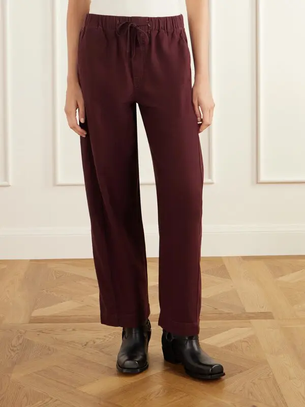 MOTHER Cotton-twill Wide-leg Pants