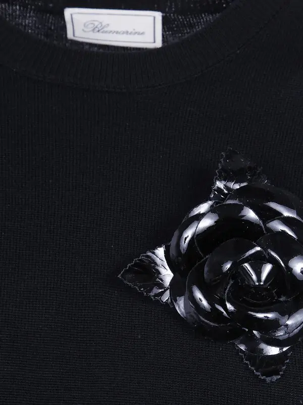 Blumarine Lace-insert Peplum Sweater