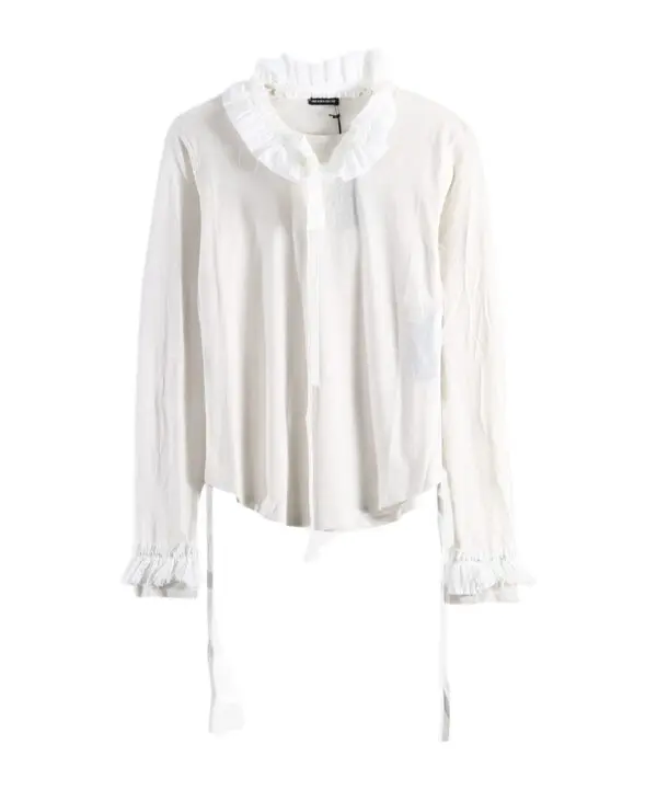 ANN DEMEULEMEESTER Inna Ruffled Collar Long-sleeve Shirt