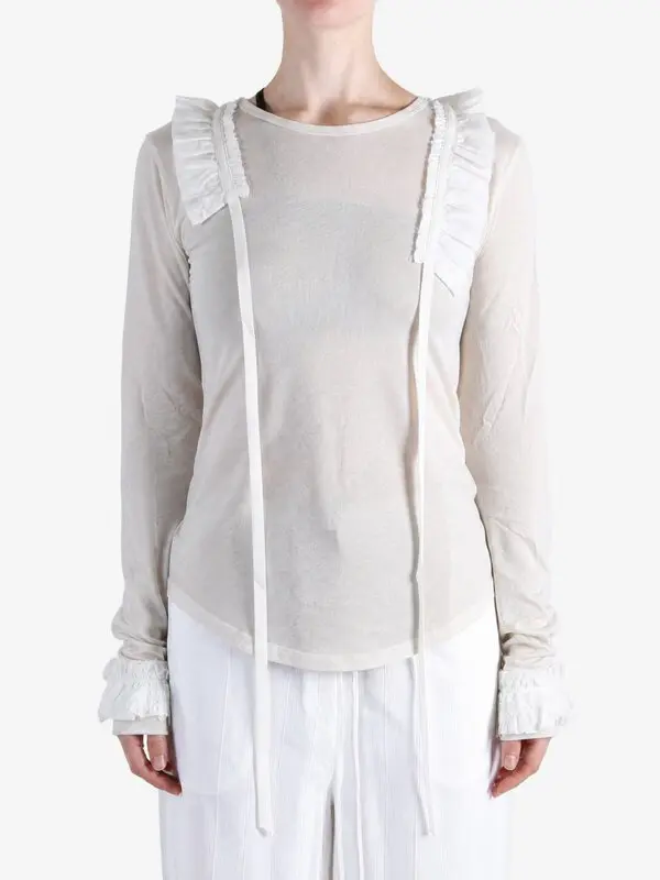 ANN DEMEULEMEESTER Inna Ruffled Collar Long-sleeve Shirt