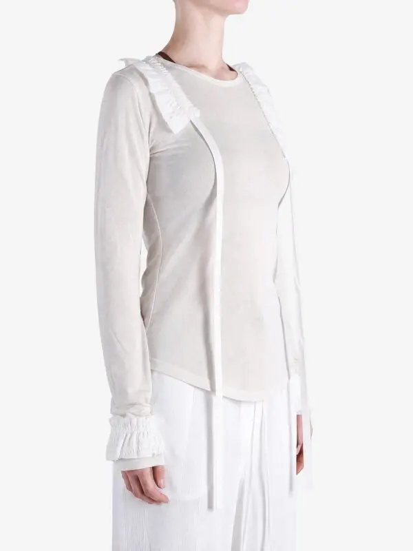 ANN DEMEULEMEESTER Inna Ruffled Collar Long-sleeve Shirt