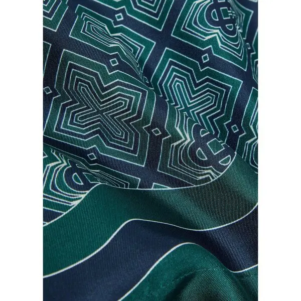 Casablanca Geometric Print Drawstring Silk Shorts