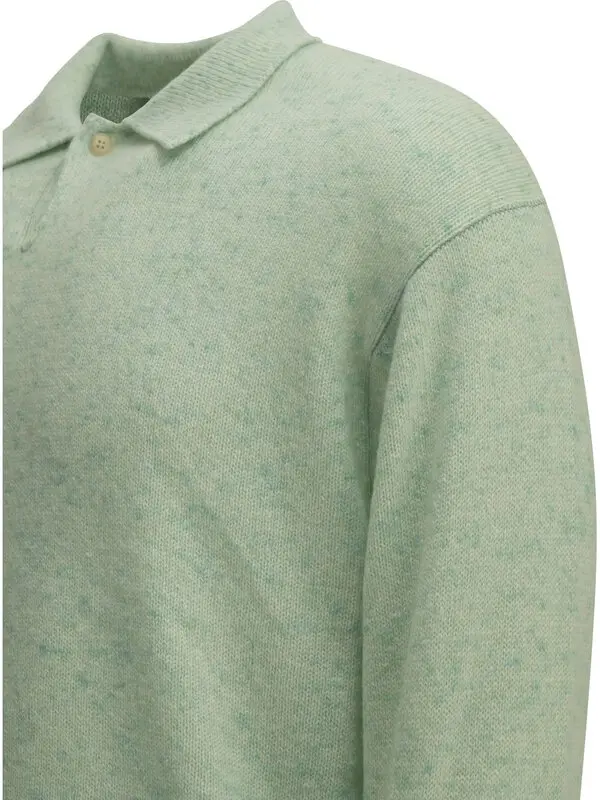 Auralee Long-sleeve Knitted Polo Shirt