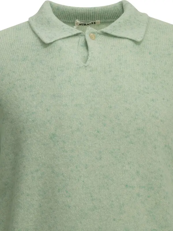 Auralee Long-sleeve Knitted Polo Shirt