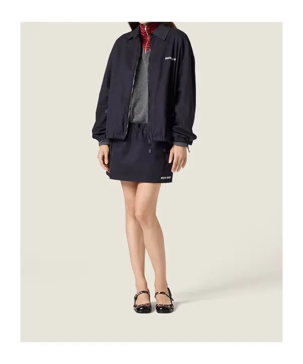 Miu Miu Washed Gabardine Miniskirt