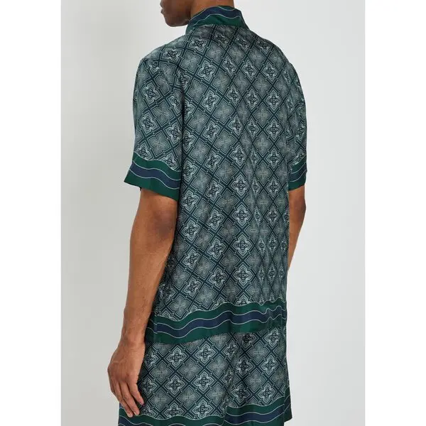 Casablanca Geometric Pattern Camp Collar Shirt
