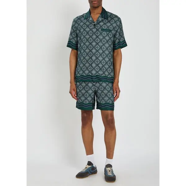 Casablanca Geometric Pattern Camp Collar Shirt