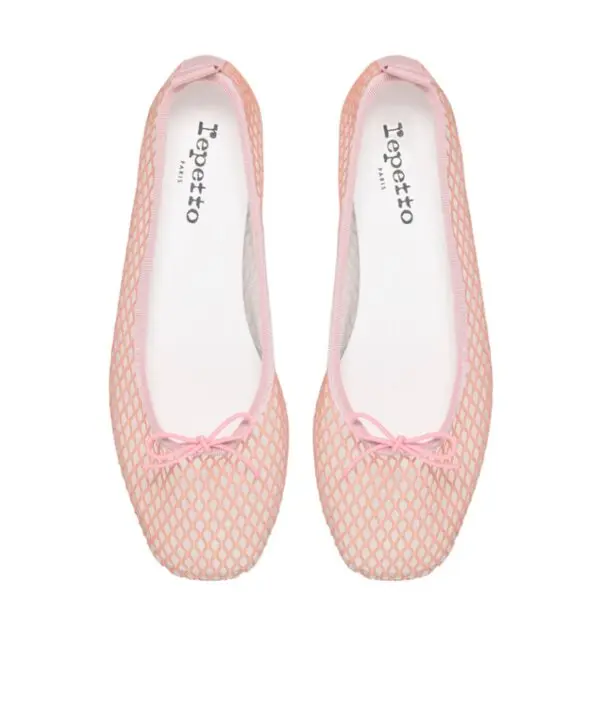 Repetto Mesh Bow-detail Ballet Flats