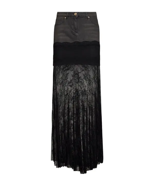 Blumarine Lace-trimmed Midi Skirt