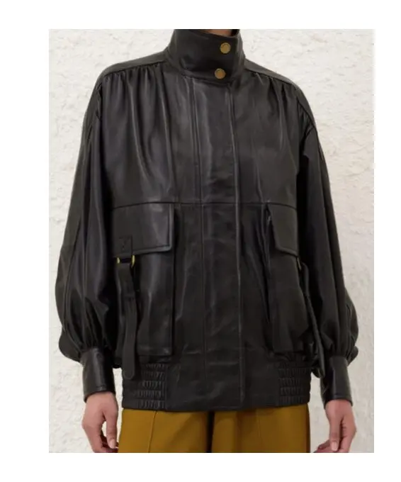 Zimmermann Valiant Leather Bomber Jacket