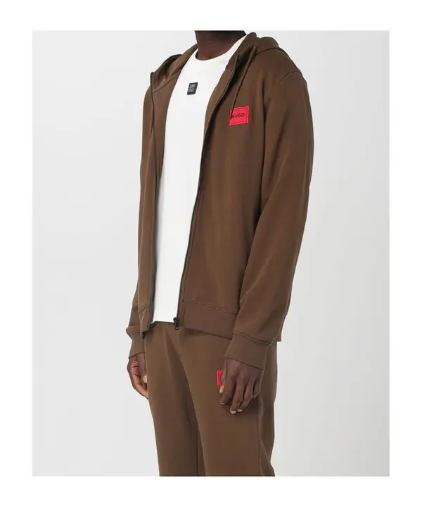 Hugo Boss Hugo Logo Label Zipped Hoodie