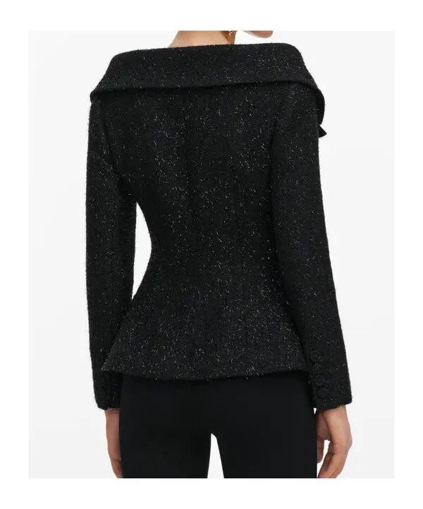 SELF-PORTRAIT Off-shoulder Bouclé Jacket