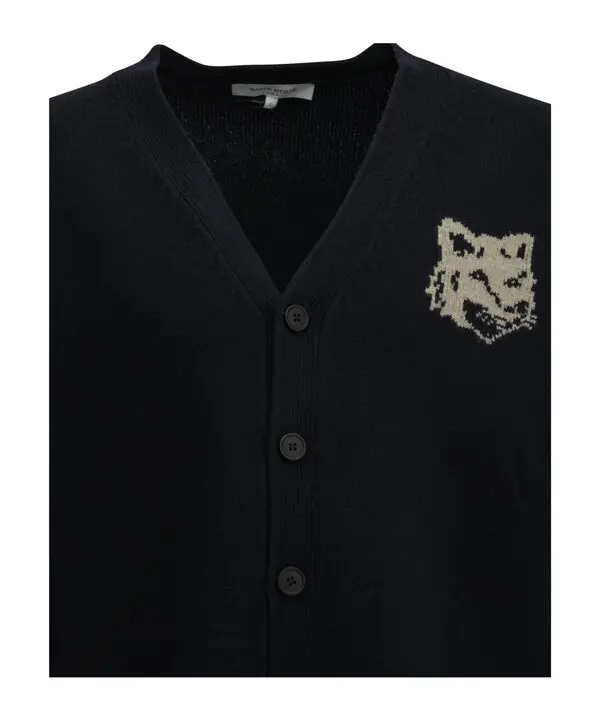 Maison Kitsuné V-neck Wool Cardigan