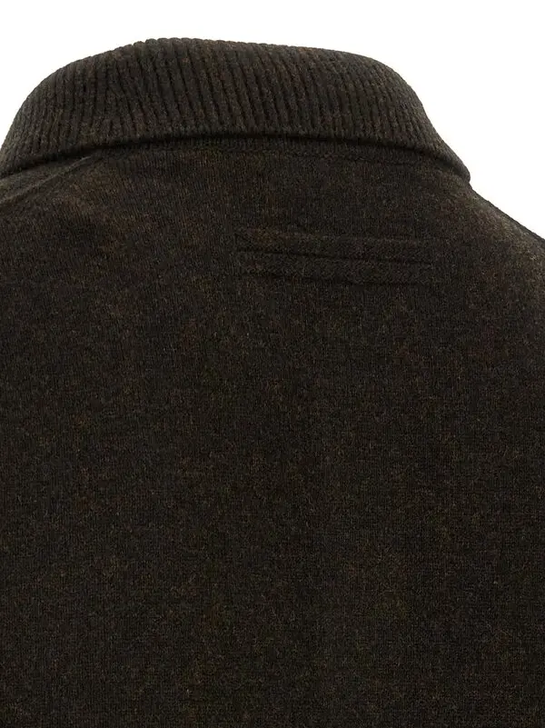 Zegna Long-sleeve Wool Polo Shirt - Brown