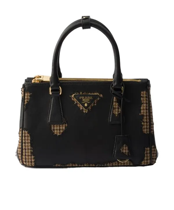 Prada Galleria Small Nappa Leather And Wool Bag