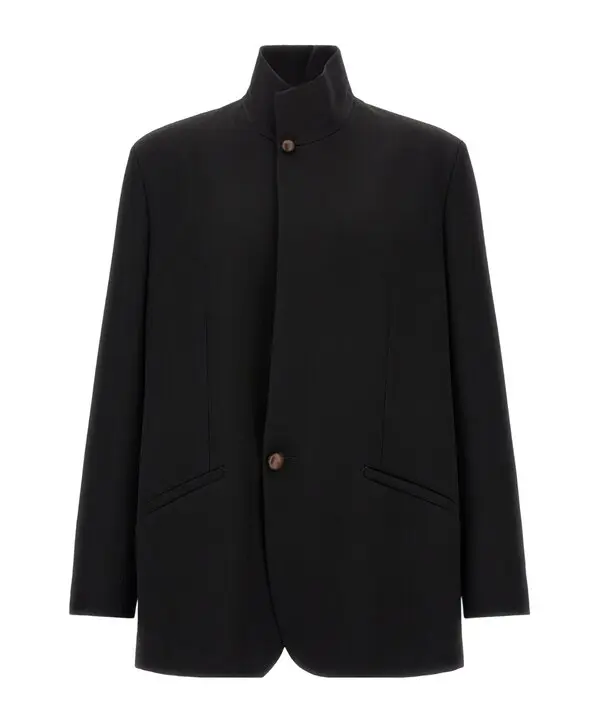 Zegna Stand-collar Buttoned Blazer