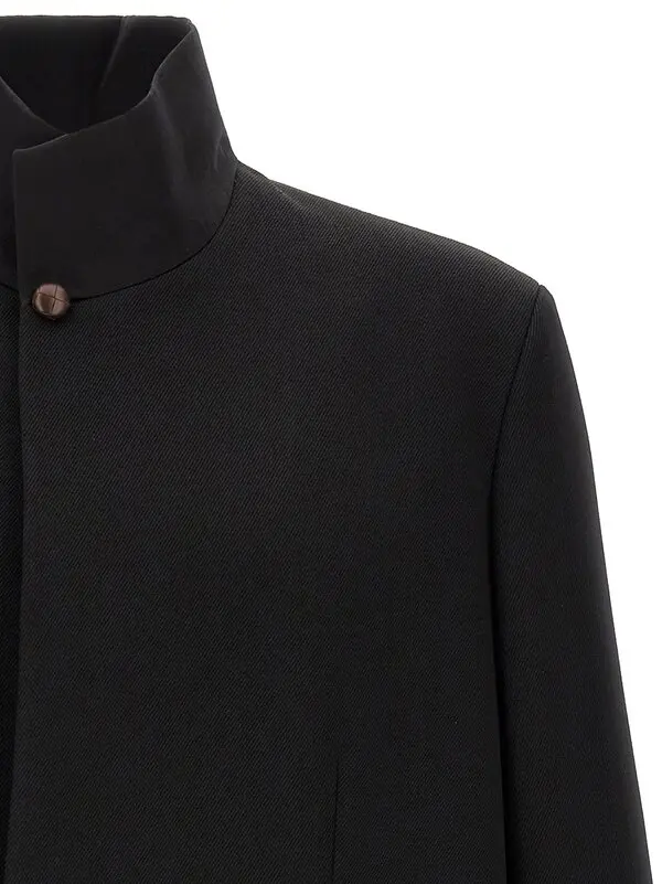Zegna Stand-collar Buttoned Blazer