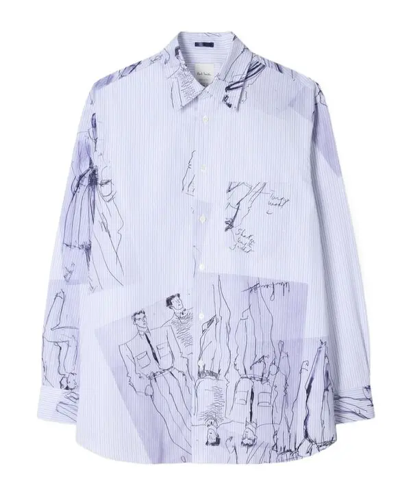 Paul Smith Light Illustration Stripe Oversized Shirt