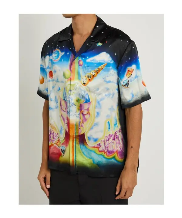 Casablanca Psychedelic Print Camp Collar Shirt