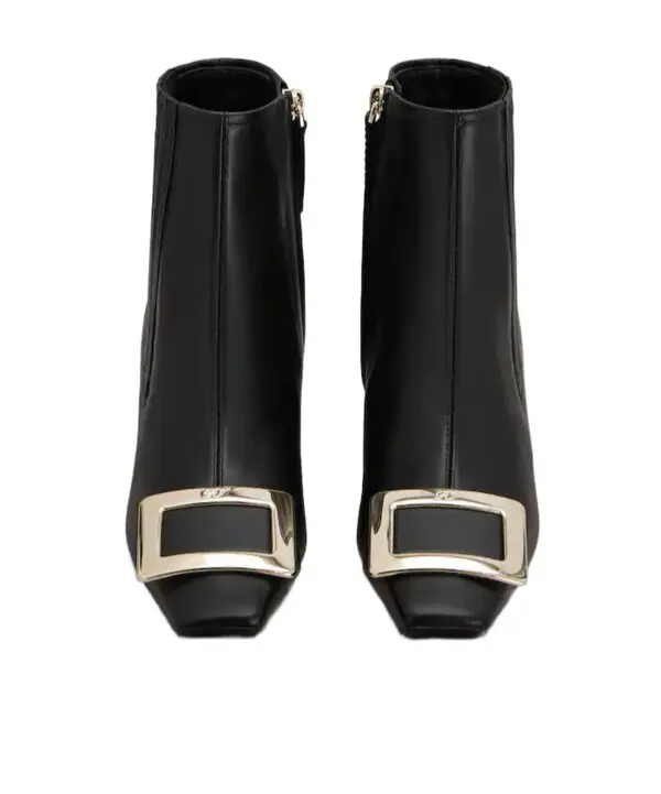 ROGER VIVIER Belle Vivier Wedge Booties In Leather