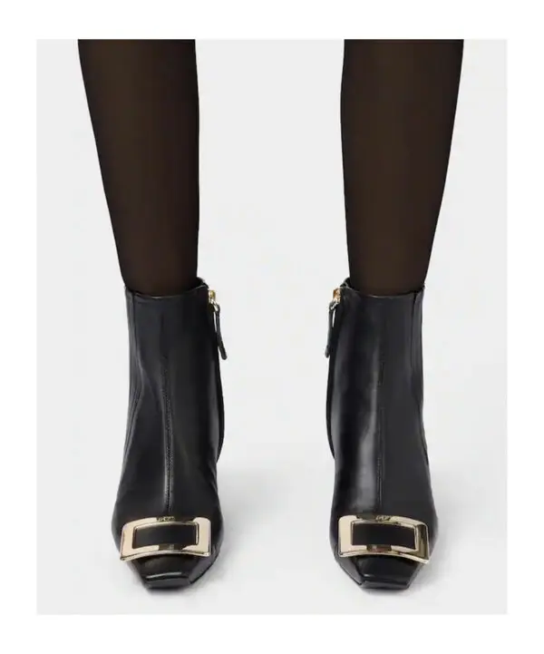 ROGER VIVIER Belle Vivier Wedge Booties In Leather