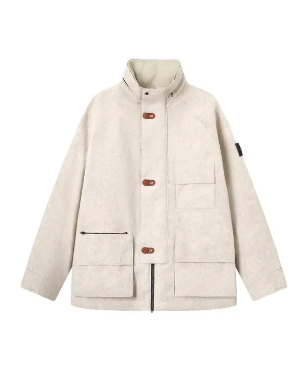 Stone Island Short Down Parka With Hood Insert