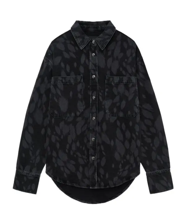 ANINE BING Samy Shirt Abstract Washed - Black