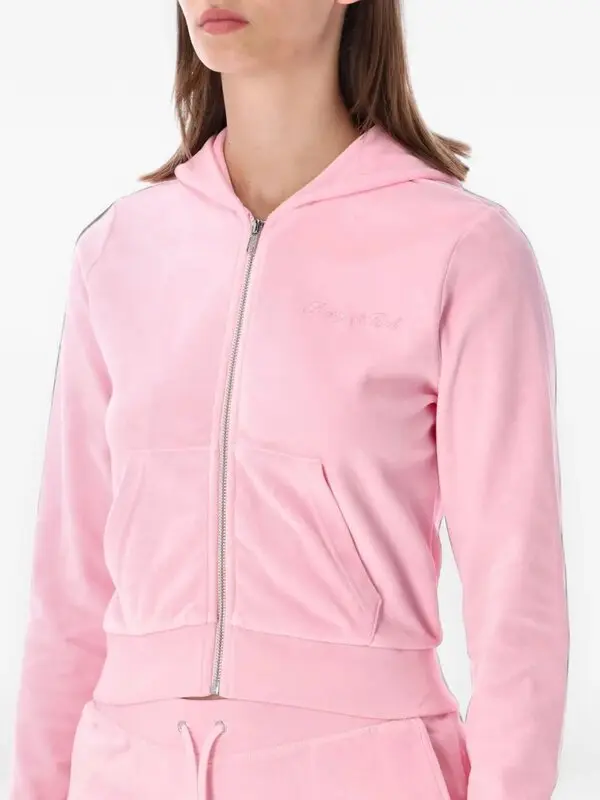 SPORTY  RICH Sporty Rich Velour Zip-up Hoodie