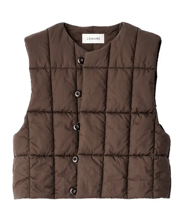 LEMAIRE Wadded Gilet In Water Repellent Cotton Nylon