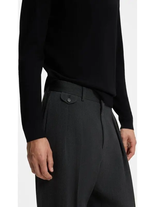 Hugo Boss Loose-fitting Wool Trousers